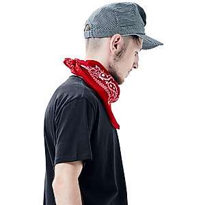 CINCKCO Adult‘s Engineer Cap Train Conductor Hat Classic Blue/White Stripes Velcro Adjustable