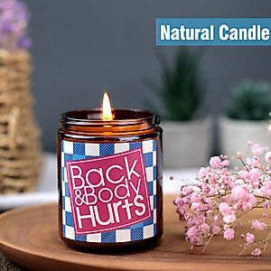 Funny Happy Birthday Gifts for Women & Men, unique Valentines Day Gifts for Her Him, Mom Dad Wife Husband Sister Best Friend, Funny 30th 40th 50th 60th Birthday Candles gift back and body hurts candle