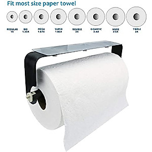 ORLESS Adhesive Paper Towel Holder Under Cabinet & Wall Mount, No Drilling Suitable for Kitchen Bathroom - Black