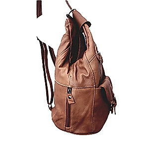 SILVERFEVER Silver Fever® Genuine Leather Backpack Purse Sling Organizer (Brown)