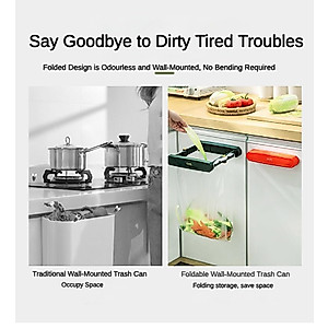 Trash Bag Holder Collapsible for Kitchen Cabinets Doors and Cupboards 1pcs, Under Sink Bag Holder, Hanging Garbage Bag Holder, Kitchen Waste Can, Kitchen Trash Cans for Kitchen, Toilet, RV (White)