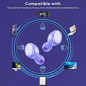 Bluetooth Wireless Earbuds,Kurdene S8 Deep Bass Sound 38H Playtime IPX8 Waterproof Earphones Call Clear with Microphone in-Ear Bluetooth Headphones Comfortable for iPhone, Android