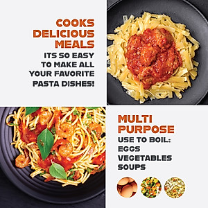 Gotham Steel 5 Quart Stock Multipurpose Pasta Pot with Strainer Lid & Twist and Lock Handles, Nonstick Ceramic Surface Makes for Effortless Cleanup with Tempered Glass Lid, Dishwasher Safe, Graphite