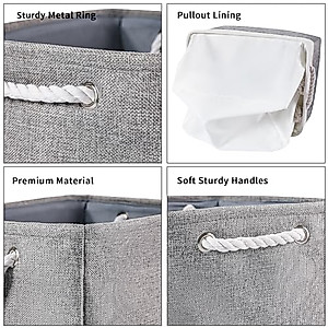 QBSM Storage Baskets for Organizing, 11.8'' x 7.8'' x 5.1'' Set of 6 Fabric Storage Cubes Baskets for Shelves, Small Collapsible Linen Organizers Bins with Handles for Closet Laundry Nursery