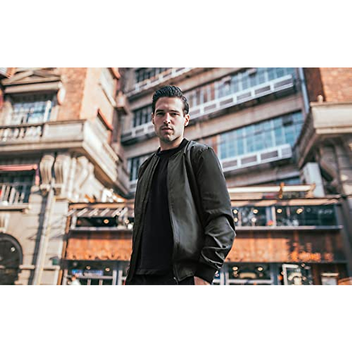 COOFANDY Mens Lightweight Jackets Grey Bomber Jacket Classic Slim Fit Zipper Light Outerwear Coat Grey L