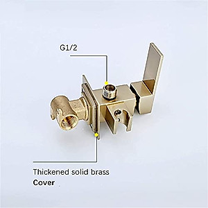 MAKEJ Bathroom Toilet Bidet Tap Kit Brushed Gold Wall Mounted Sprayer Shower with Shut-Off Valve