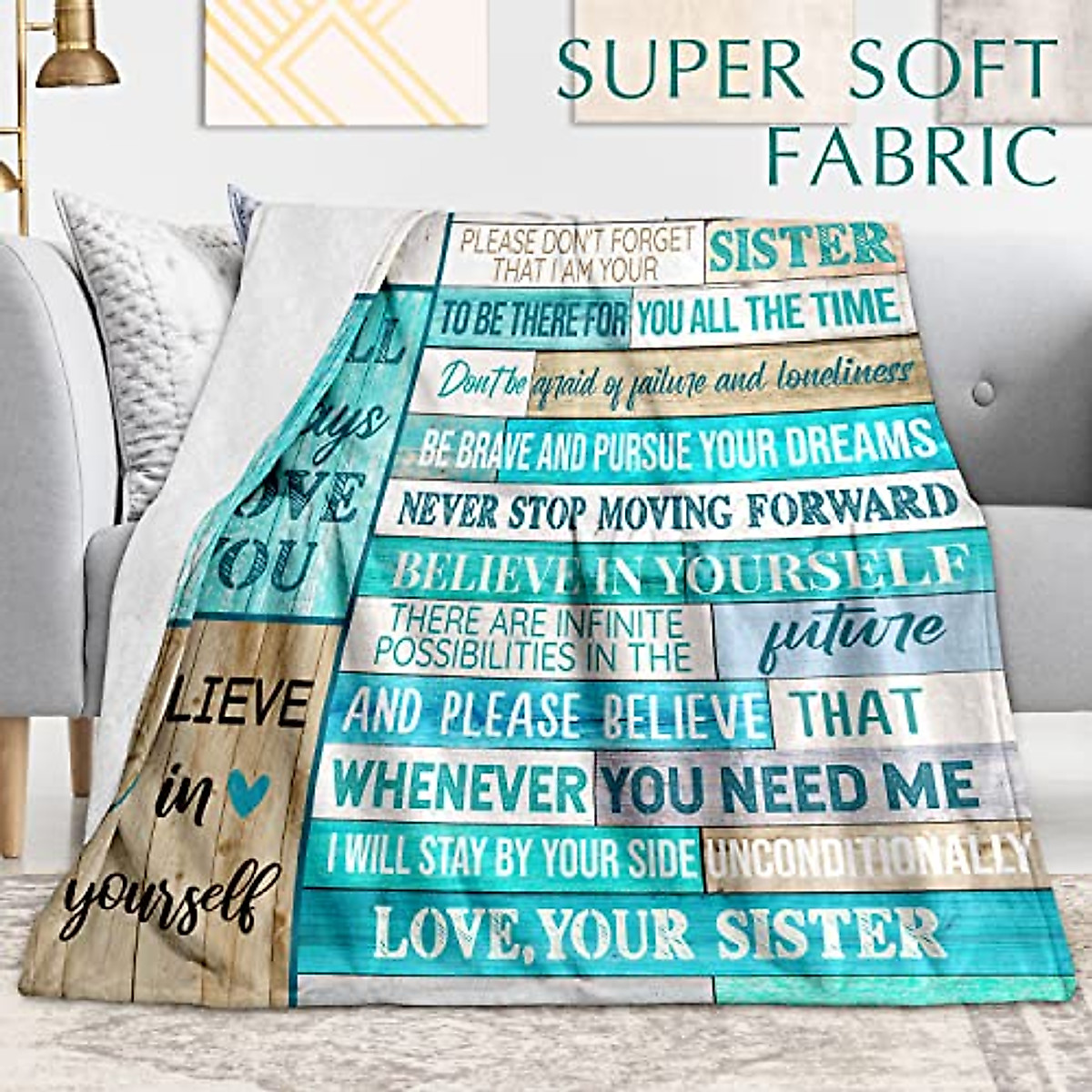 Fecvdlis Sisters Gifts from Sisters,Sister Birthday Gifts from Sister Throw Blanket Sister Gifts to My Bestie Valentines Gifts Warm Cozy Flannel Blanket for Bedding Sofa (60"X50", Sister Gifts)