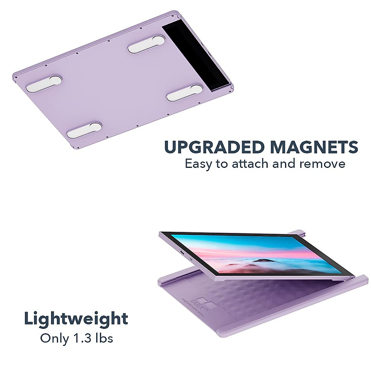 New Mobile Pixels Duex Lite Portable Monitor for Laptops(2024 Upgraded), 12.5" Full HD IPS Laptop Screen Extender, USB C/HDMI Powered Plug and Play, Windows/Mac/Android/Switch Compatible (Misty Lilac)