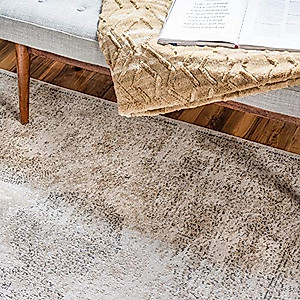 Rugs.com Oregon Collection Rug – 6' x 9' Ivory Low-Pile Rug Perfect for Living Rooms, Large Dining Rooms, Open Floorplans