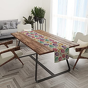 Table Runner 72 Inches Long,Spring Cute Eggs Holiday Kitchen Farmhouse Dining Table Runner for Home Party Decor