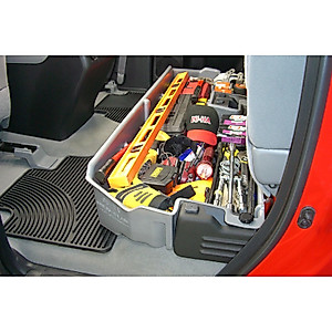 DU-HA Under Seat Storage Fits 07-21 Toyota Tundra Double Cab without Subwoofer, Black, Part #60051