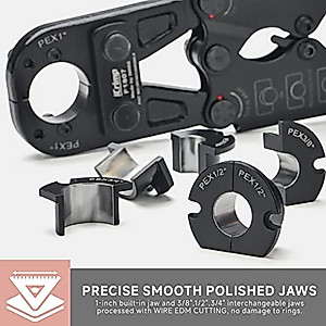 iCrimp Pex Pipe Crimping Tool kit for 3/8,1/2,3/4,1-inch Copper Ring with Free Gauge&Pex Pipe Cutter -Meet ASTM F1807 and Portable