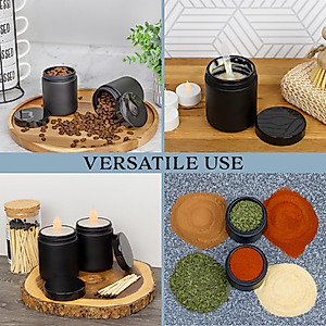 Cornucopia 8oz Black Coated Glass Jars (6-Pack); Cosmetic Jars with Black Plastic Lids and Black Matte Exterior, 8-Ounce / 9-ounce Capacity