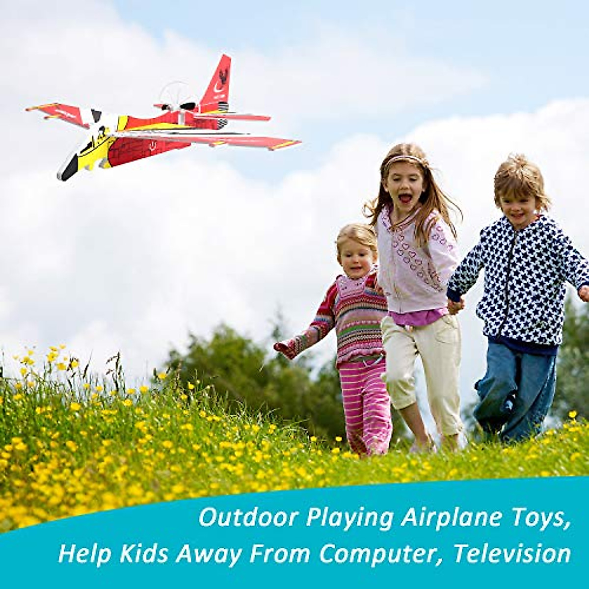 Airplane Toys for Kids 2 Pack Electric Auto Fly Model Plane Toys USB Rechargeable Hand Throw Foam Airplane Birthday Christmas New Year Gift for 3 4 5 6 7 8 9 10 Years Old Boys Girls Kids Party Favor