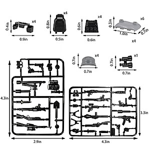 VICVIK Weapons Pack Military Weapons Accessories WWII Soldier Model Toys Military Equipment Battle Blocks Bricks Children's Toys, Compatible with Mini Figure Brick Toy for Boys Age 3＋
