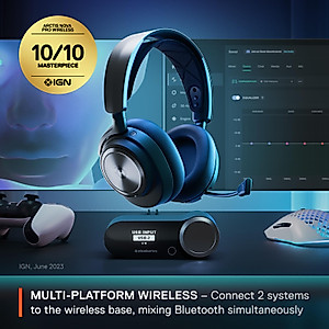 SteelSeries Arctis Nova Pro Wireless Multi-System Gaming Headset - Premium Hi-Fi Drivers - Active Noise Cancellation - Infinity Power System - ClearCast Gen 2 Mic - PS5, PS4, PC, Switch, Mobile