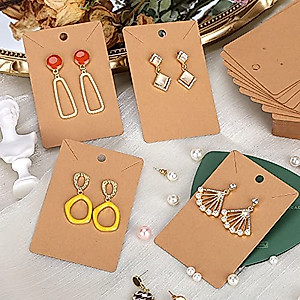 ovsor 500 Pcs Earring Cards - Earring holder Cards with 500 Pcs Bags, Earring Display Cards for Earrings Necklace Display and Jewelry Packaging