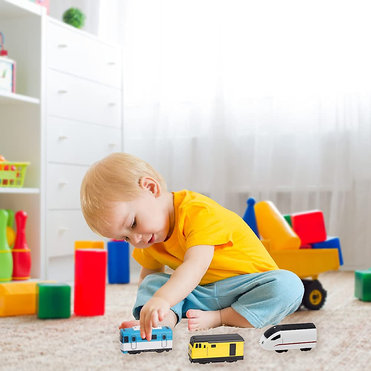 Pull Back Car Train Toy - Titipo and Friends 3 Vehicles Set Christmas Birthday Gifts for Kids and Toddlers Boys and Girls 3 Years and Up (No. 2 Loco, Eric, Xingxing)