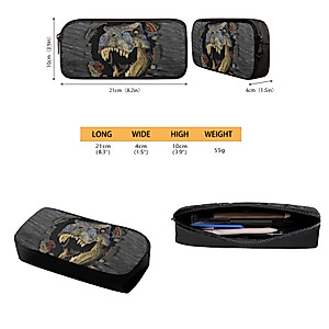 HUGS IDEA T-rex Dinosaur Backpack Teen Boys School Book bag with Lunch Box Pen Case 3 in 1