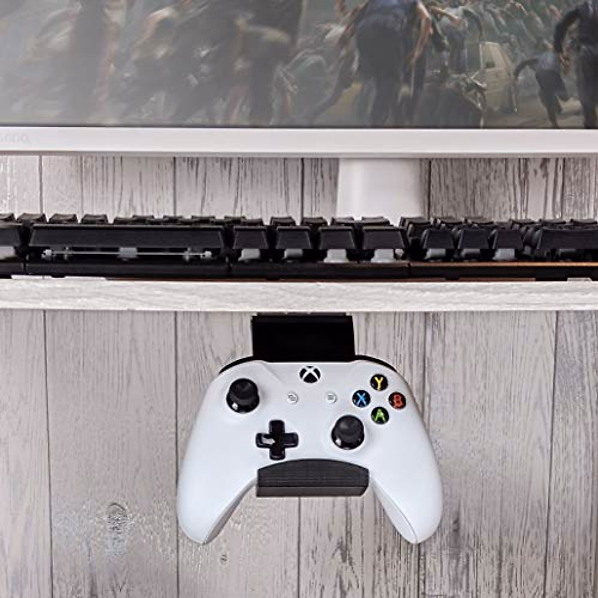 BRAINWAVZ Gamepad Under The Desk Mount Holder Hanger for XBOX One, Switch, PS4, PC, Steam, Steelseries & Most Game Controllers, No screws, VHB Tape (Black, Improved Adheasion Nov2019)
