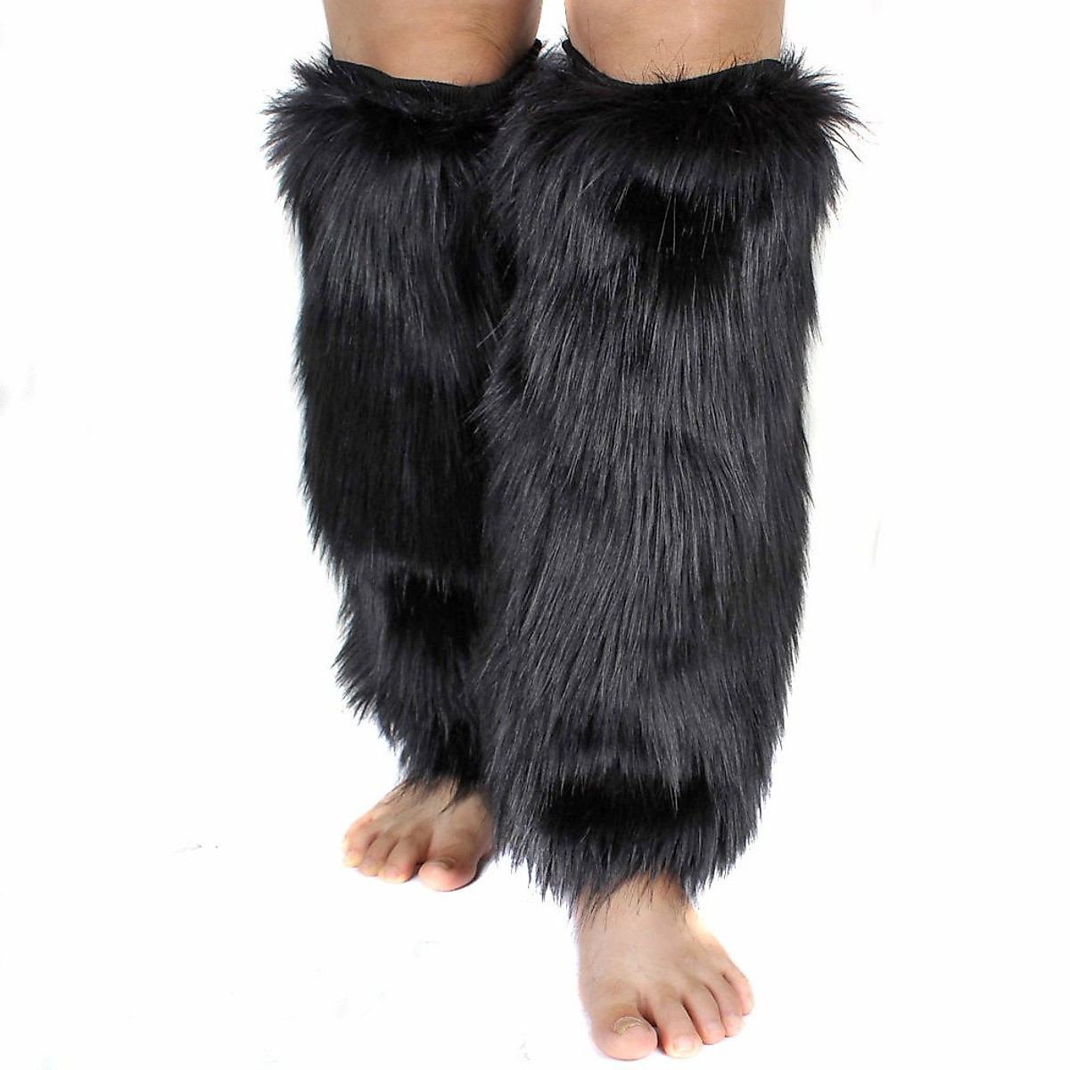 Faux Fur Cuffs Furry Leg Warmers and Wrist Cuff Warmer Boot Cuff,2 Pairs Set For Women Party Costumes