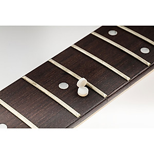 Musiclily Pro 6.35mm Natural Mother of Pearl Guitar Fretboard Inlay Dots, White Pearl (Set of 20)
