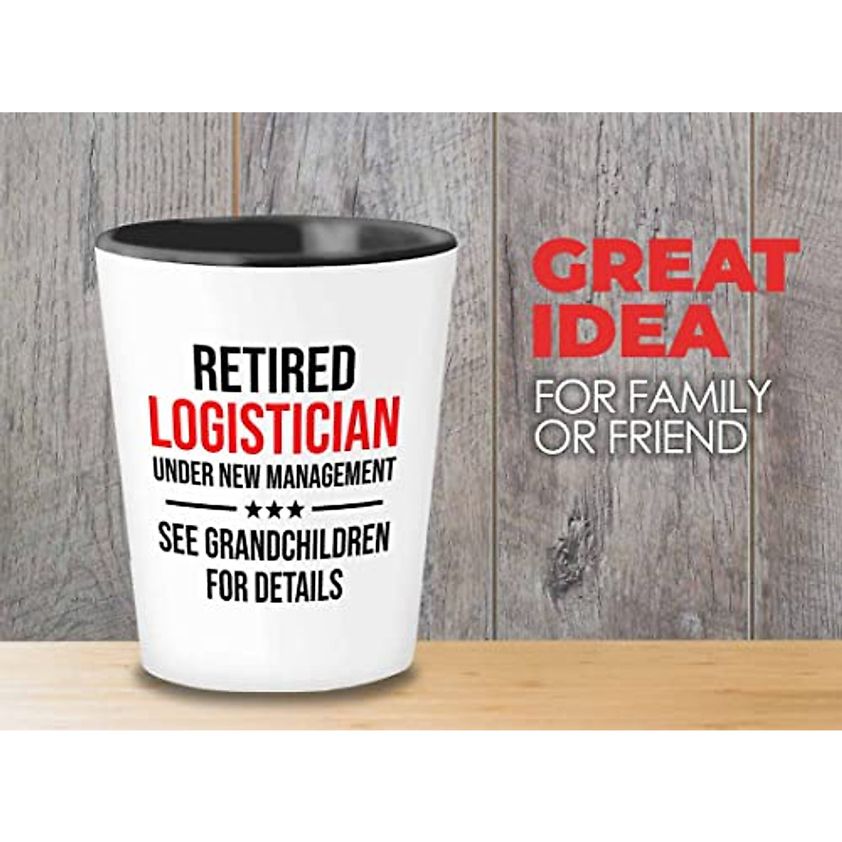 Flairy Land Logistician Shot Glass 1.5oz - Retired logistician - Logistics Coordinator Logistician Logistics Manager Appreciation Gifts