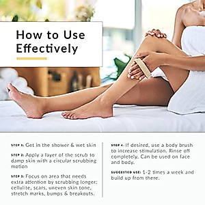 Exfoliating Body Scrub for Men and Women | Turmeric Scrub and Sea Salt Scrub Body Exfoliator with Collagen and Coconut Oil | Hydrating Face Scrub Foot Scrub and Dead Skin Remover for Body Care