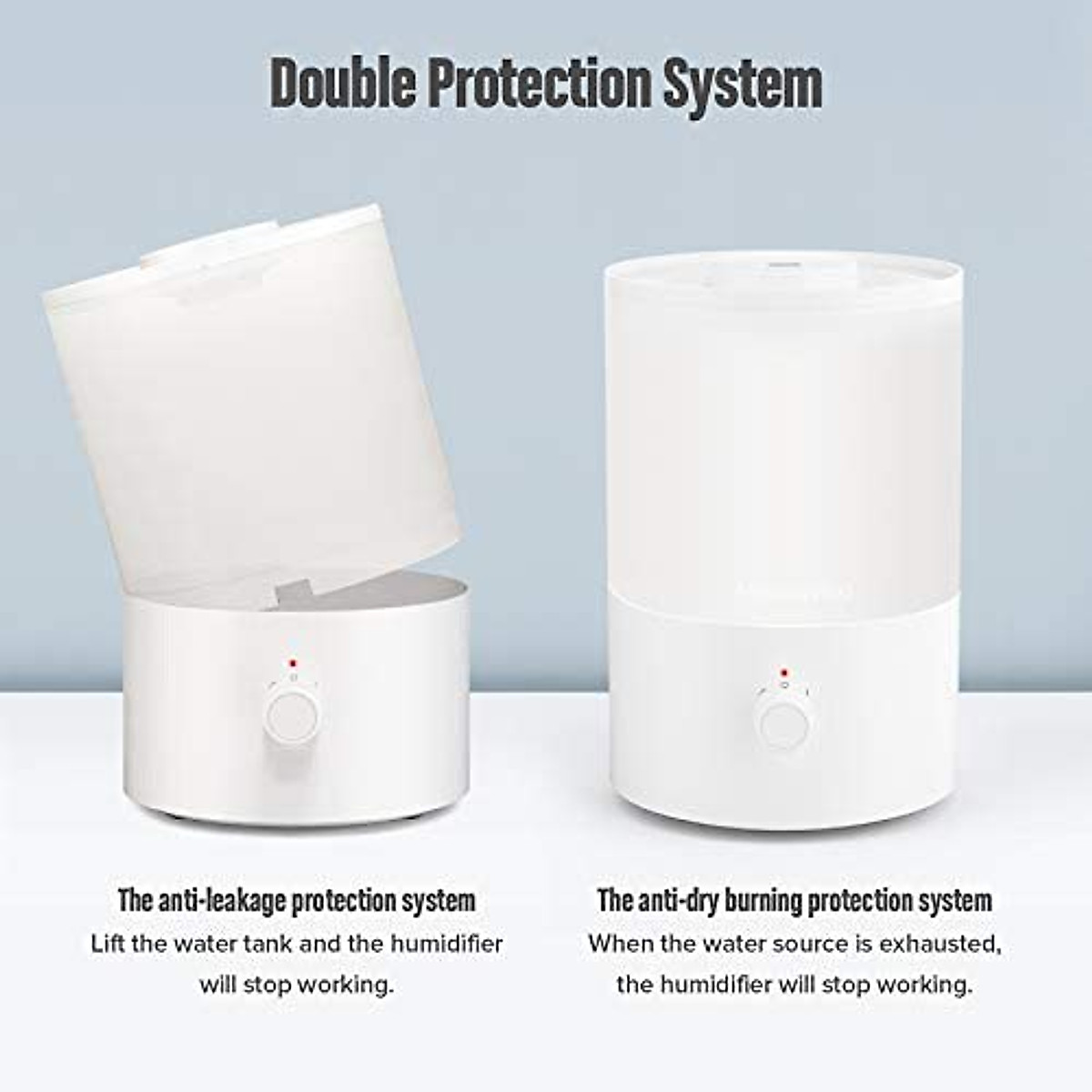 MegaWise Cool Mist Humidifiers, 3.5L Top Refill Ultrasonic humidifier for Bedroom, Baby Room, Office