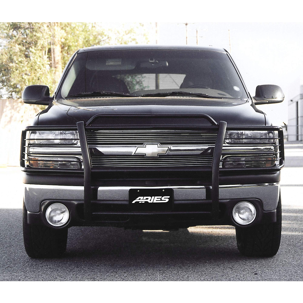 ARIES 4043 1-1/2-Inch Black Steel Grille Guard, No-Drill, Select Chevrolet Silverado 1500, Suburban, Tahoe