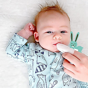 Engjajo 100Pcs Baby Disposable Gauze Toothbrush Teeth Soft Gauze Infant Finger Clean Oral Toothbrush 4 inches