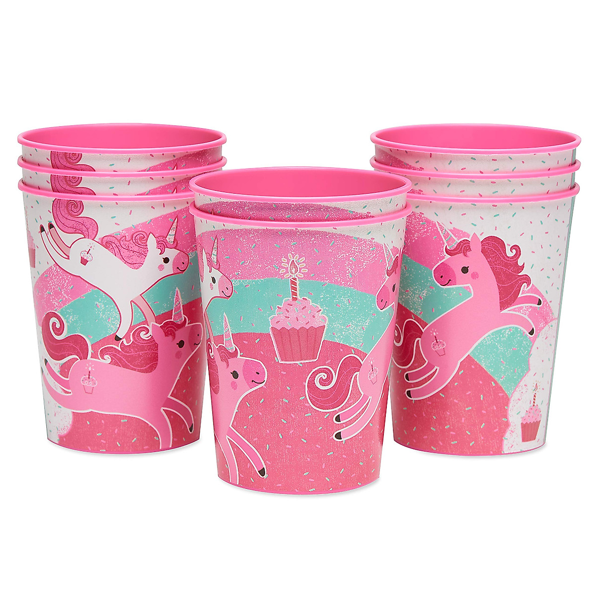 American Greetings Unicorn Party Supplies, 16 Oz. Plastic Party Cup (8-Count)