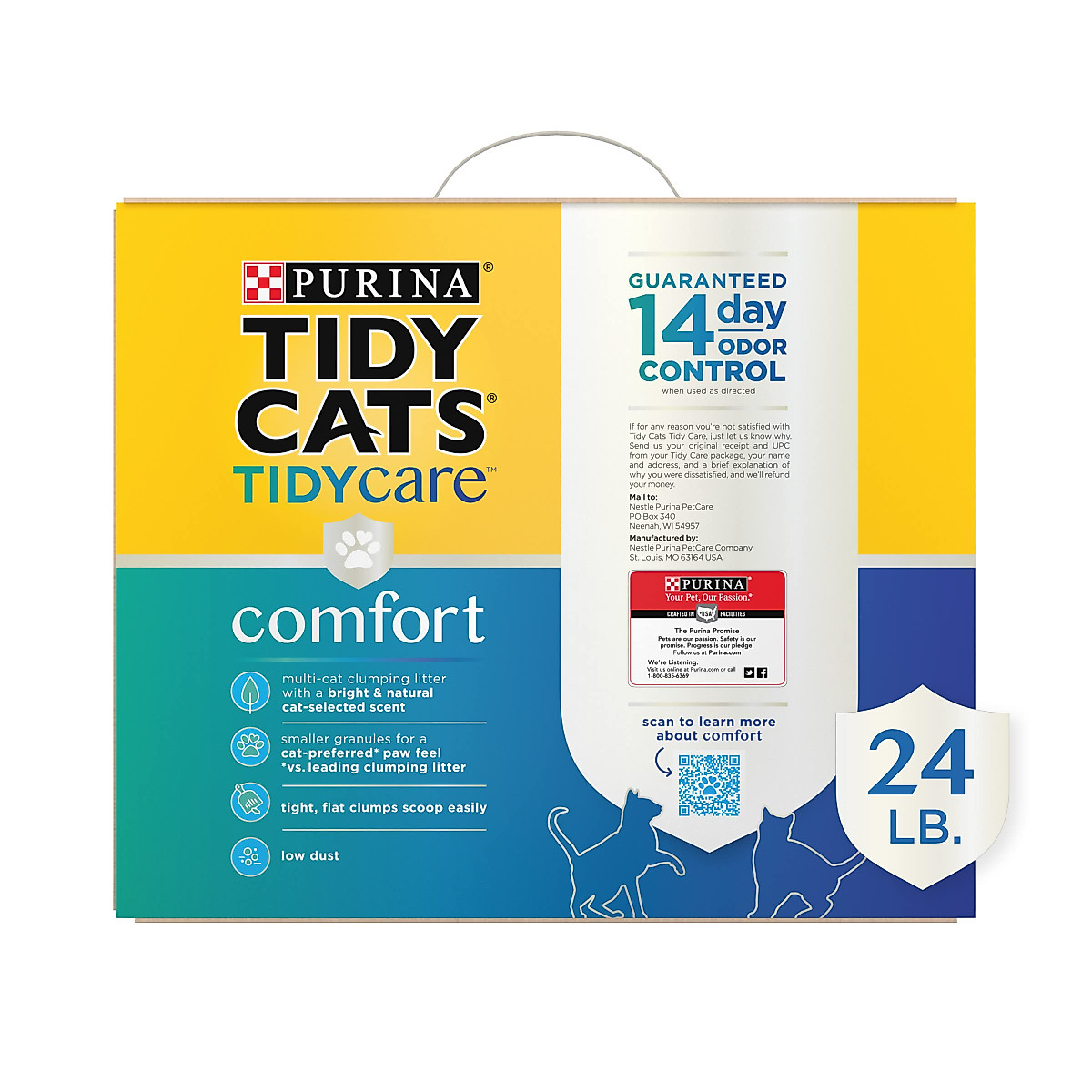 Purina Tidy Cats Tidy Care Comfort Scented Clumping Cat Litter Odor Control Low Dust Formula - 24 lb. Box