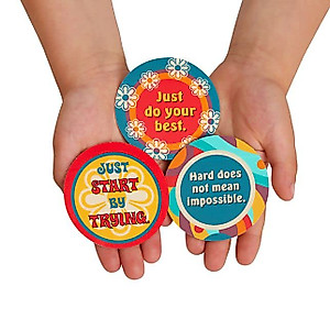 Really Good Stuff Classroom Go for It Chips – Set of 100 with 50 Unique Messages – Encourage Positive Feelings & Confidence –Social-Emotional Learning – SEL for The Home and Classroom