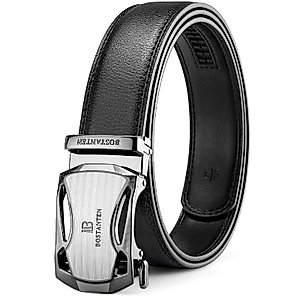 BOSTANTEN Mens Belt Leather Ratchet Dress Belt ＆ Mens Leather Backpack 15.6 inch Computer Backpack