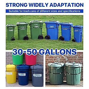 2PCS Trash Can Lid Locks for Animals, Garbage Can Bungee Cord Lock Keep Bear/Raccoon/Dog Out of Garbage, Trash Bin Lock/Strap/Latch Fits 30-50 Gallon