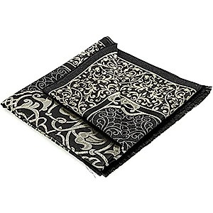 EDUS Turkish Muslim Prayer Rug, Gifts 99 Prayer Beads and Kufi Hats for Men, Cotton Islamic Prayer Mat for Men Women and Kids, Portable Carpet, Great Ramadan Gifts, Ottoman Rugs (Grey)