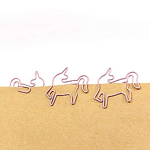 Unicorn Paper Clips, Cute Small Animal Shape Paperclips - Bookmark Clips Metal File Note Clips Page Marker for School Wedding Party Invitation Decoration - Planner Paperclips (20 pcs) (Unicorn)