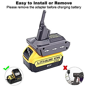 Biswaye V8 Battery Adapter Compatible with Dewalt 20V Battery to Replacement for Dyson V8 Battery 215681, Dual Charger DCB102 Compatible with DEWALT 12V-20V MAX Lithium Battery DCB206 DCB120 DCB609