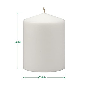 Stonebriar 35 Hour Long Burning Unscented Pillar Candles, 3x4, White