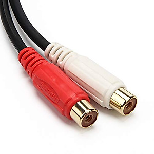 AHIER 3.5mm Gold 1/8 Stereo Mini Jack Male to 2 Female RCA Adapter Audio