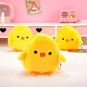 Cartoon Animal Avocado Coin Purses,Cute Avocado Plush Purses Kids Key Case Bag, Zipper Coin Bag Handbags Change Purse with Keychain(Yellow)