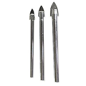 DYNAMIC 3 Pc Carbide Tipped Drill Bits Set | Sizes 5mm, 6mm, 8mm | Ideal for Tiles & Plate Glass | Durable & Precise