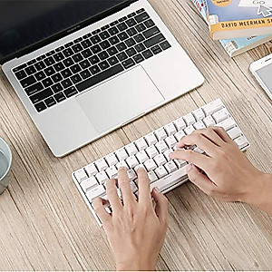 RK ROYAL KLUDGE RK61 Wireless 60% Triple Mode BT5.0/2.4G/USB-C Mechanical Keyboard, 61 Keys Bluetooth Mechanical Keyboard, Compact Gaming Keyboard with Software (Hot Swappable Blue Switch, White)