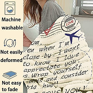 Valporia Gifts for Mom from Daughter/ Son Mom Gifts for Birthday from Husband Presents for Mom Who Has Everything Fuzzy Fleece Blanket with Letter Warm Soft