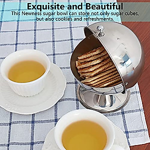 Newness Stainless Steel Multi-purpose Sugar Bowl with Roll Top for Home & Kitchen