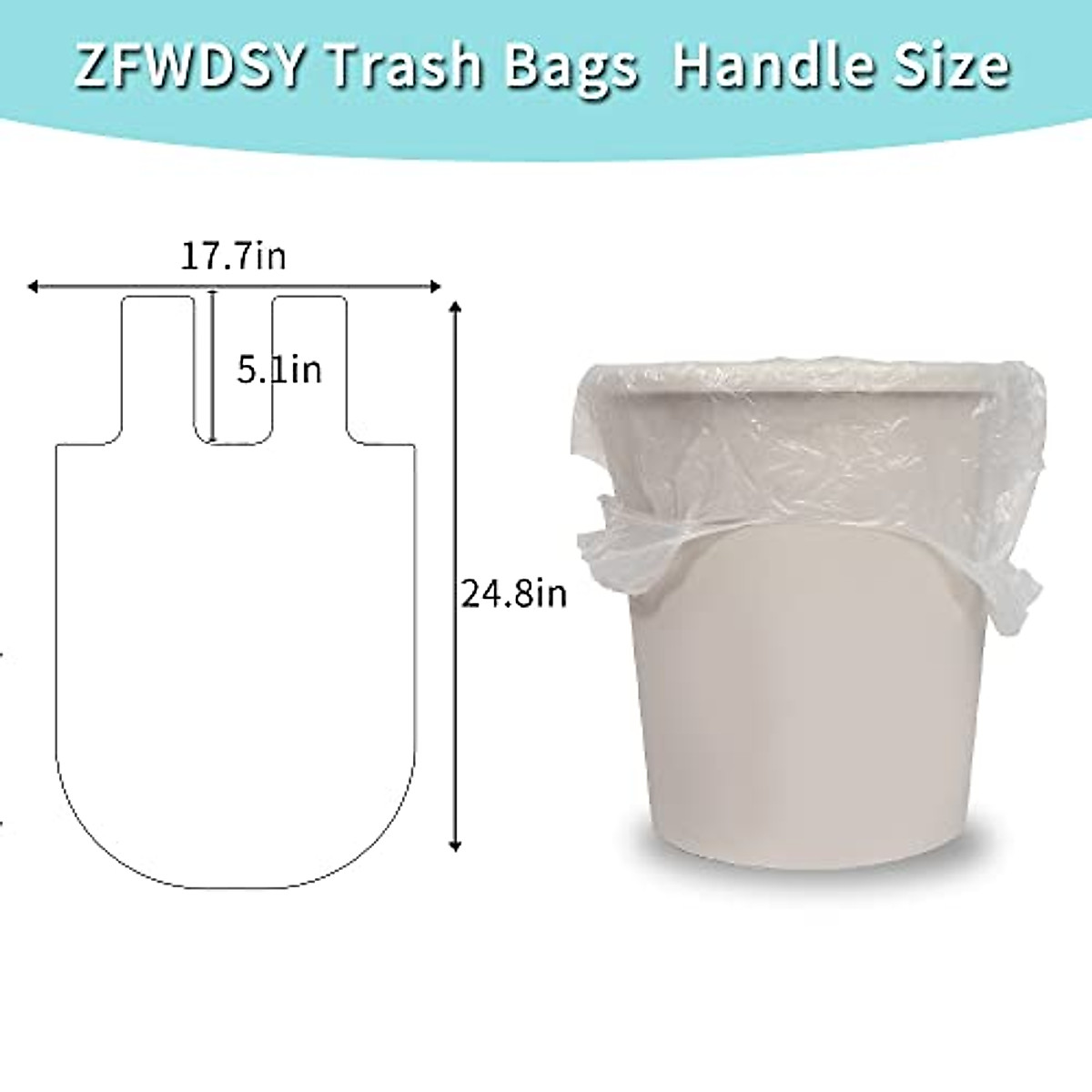 Small Trash Bags Handle Garbage Bags 300 Counts 4 Gallon Trash Can Liner For Home Office Kitchen Bathroom Plastic Bins Trash Recycling 15 Liters Bags