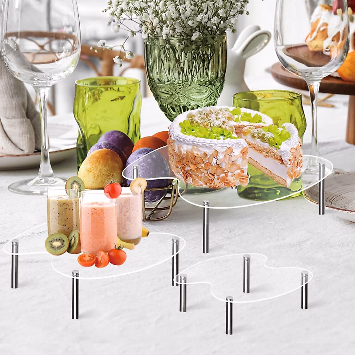 Abaodam 3pcs Cake Display Stand Clear Shelves for Display Toy Storage Stand Perfume Organizer for Dresser Food Stands for Display Party Acrylic Tiered Display Stand Tiered Shelf Organizer