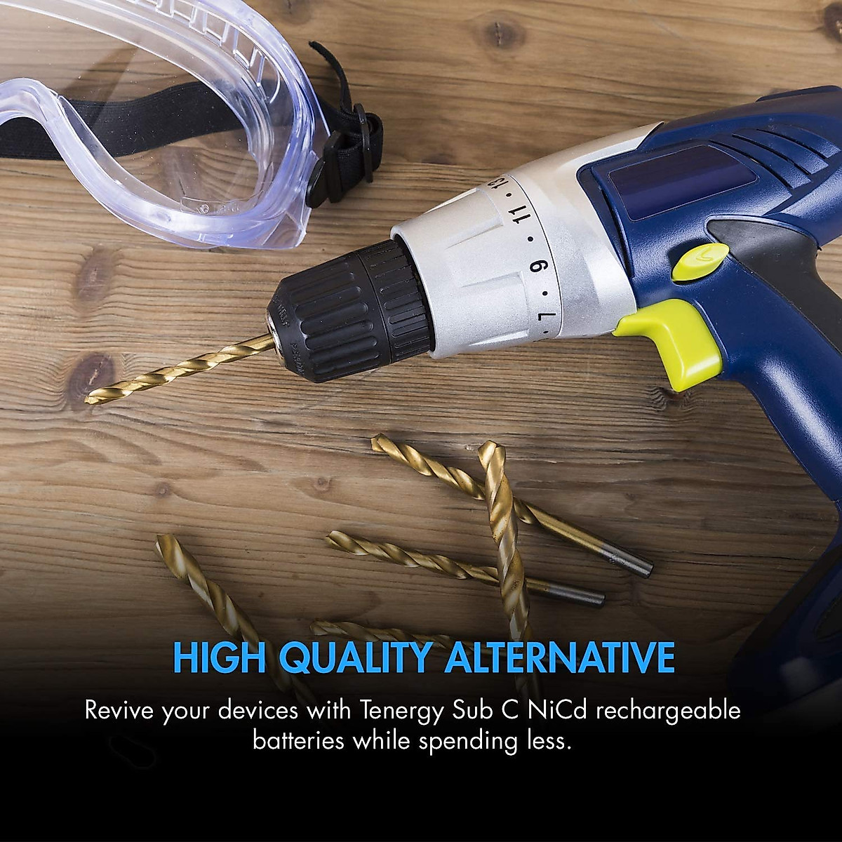 Tenergy SubC 2200mAh NiCd Flat Top Rechargeable Battery (No Tabs) - 15 Pack