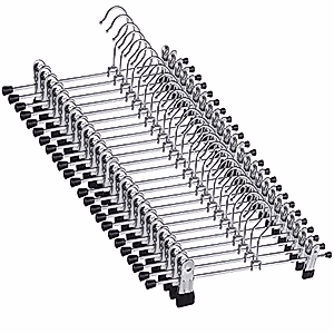 50Pack Skirt Hangers with Clips Pants Hangers for Women Trouser Hangers for Pants Slack Clothes Hangers with Clips
